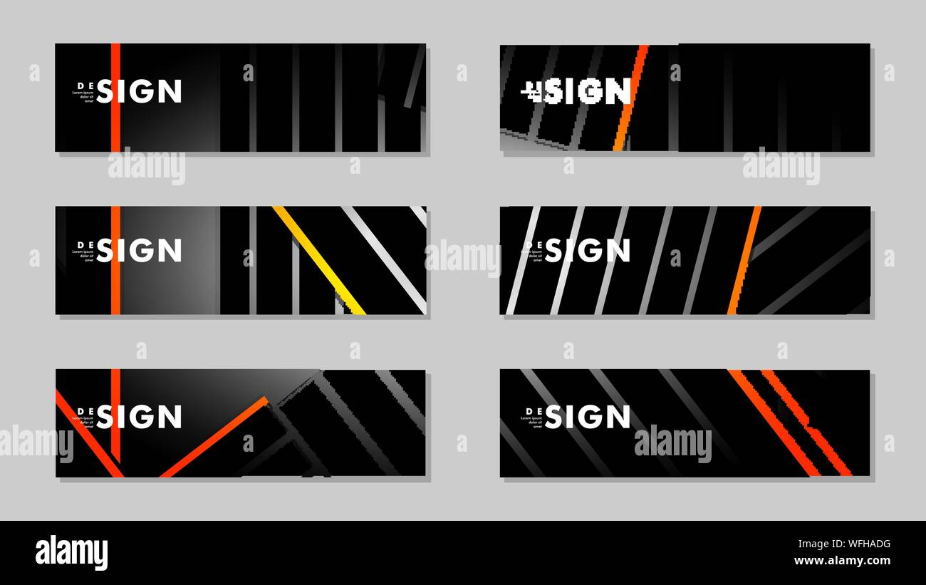 A set of modern vector banners with a line background Stock Vector ...