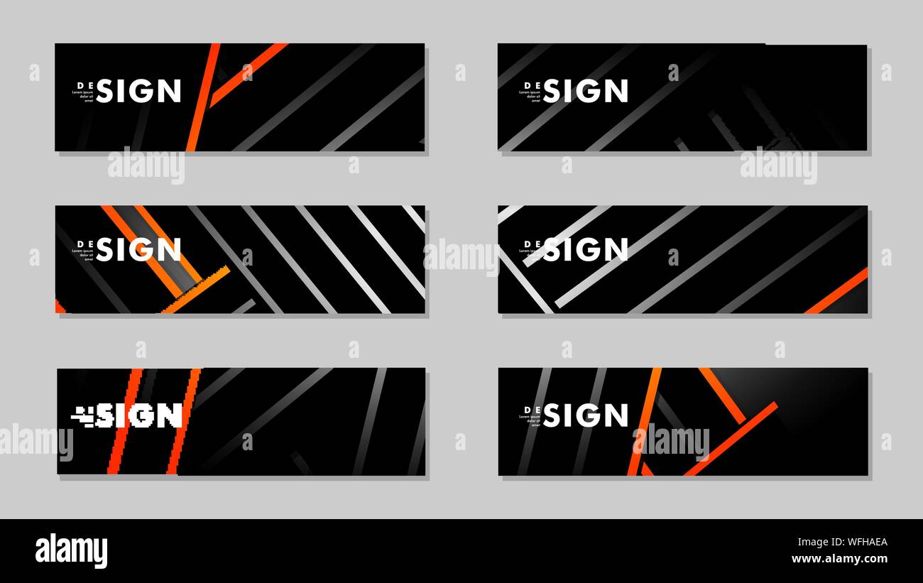 A set of modern vector banners with a line background Stock Vector ...