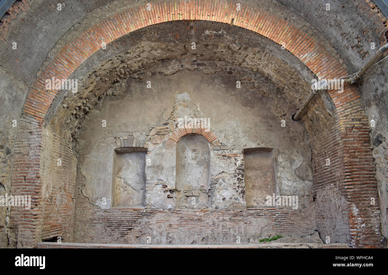 Pompeii, ancient city of Rome amphitheater cave Stock Photo - Alamy