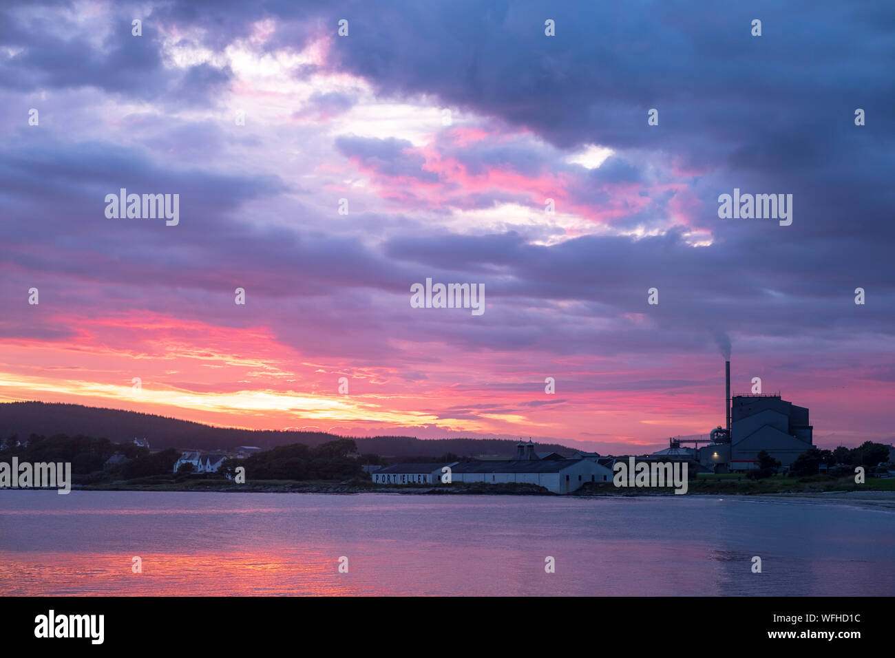 Sunset At Port Ellen, Islay Stock Photo - Alamy