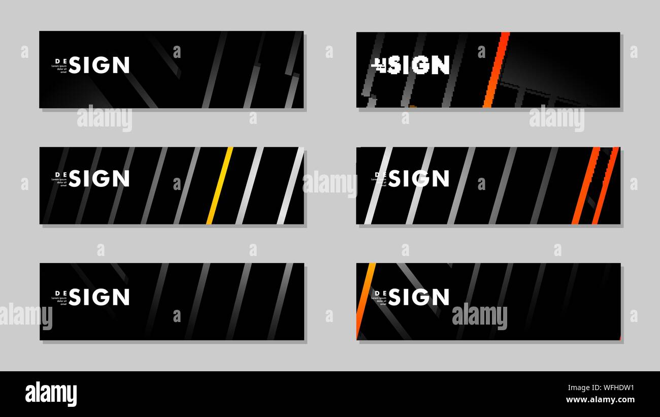 A set of modern vector banners with a line background Stock Vector ...