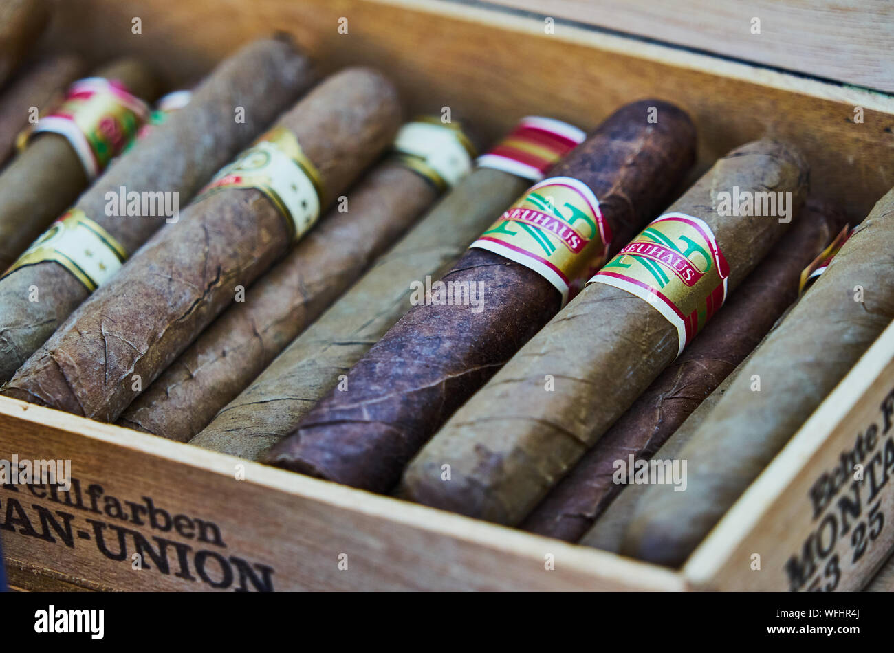 Hannover, Germany, August 24., 2019: Cigars of an old German brand in a ...