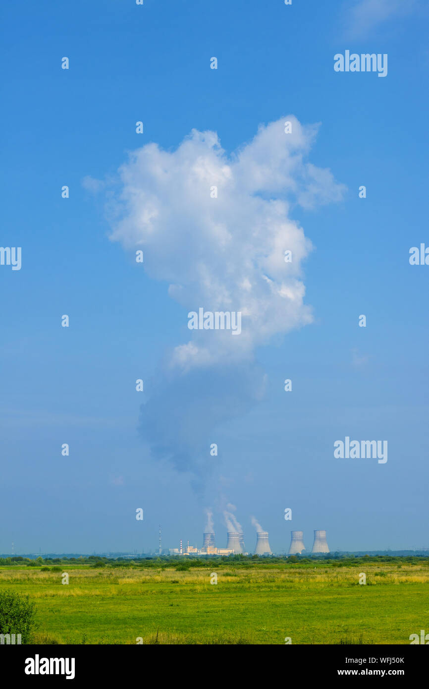 Soviet NPP nuclear station operation far. Power plant produces ...