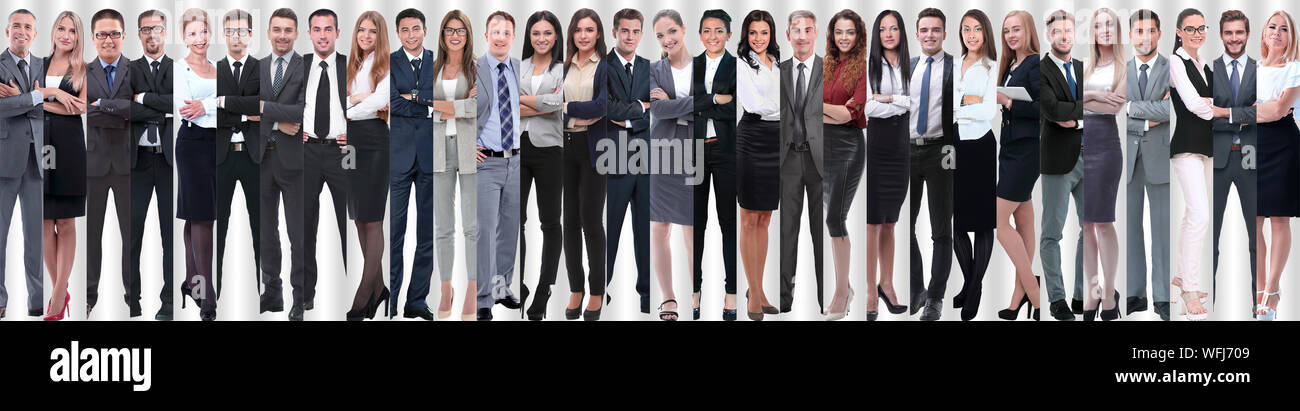 panoramic collage of groups of successful employees Stock Photo - Alamy