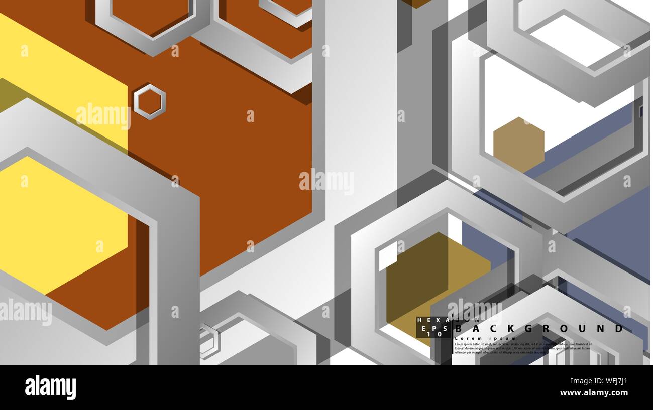 Abstract geometric background with hexagon, middle ages color ...