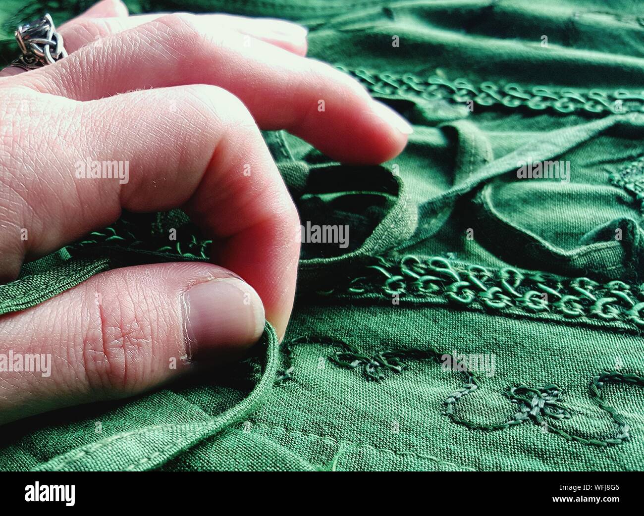 Hand Touching Fabric High Resolution Stock Photography and Images - Alamy