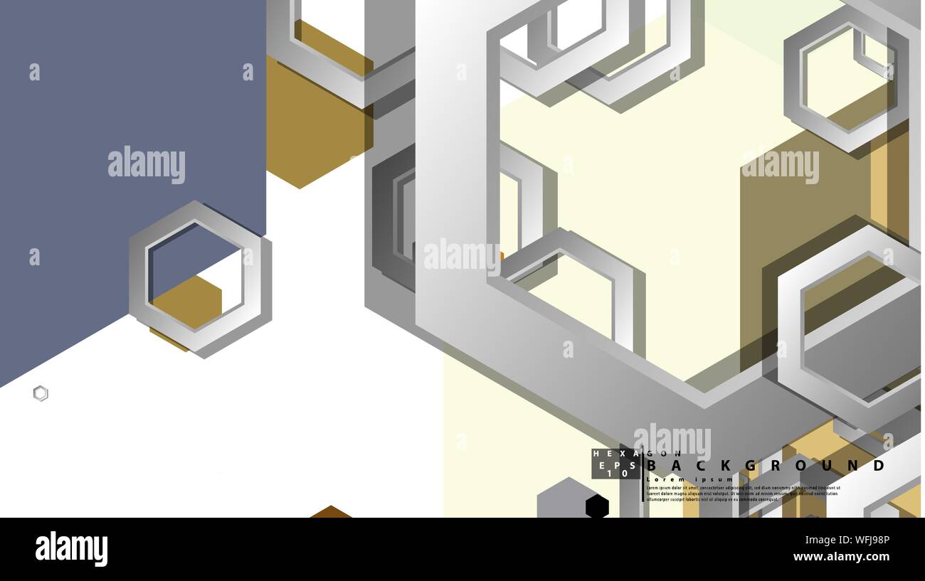 Abstract geometric background with hexagon, middle ages color ...