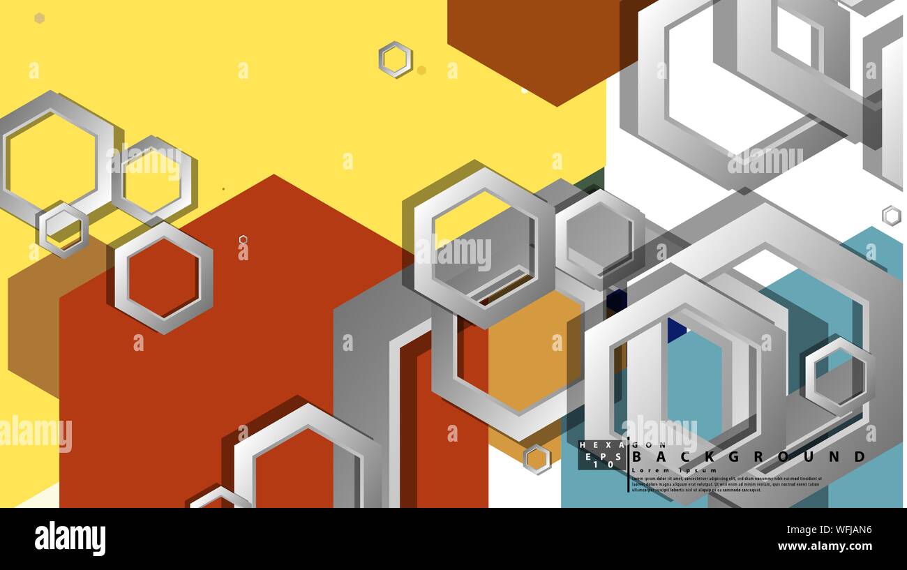 Abstract geometric background with hexagon, middle ages color ...