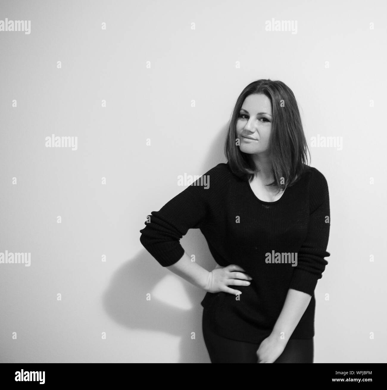 Leaning on hand Black and White Stock Photos & Images - Alamy