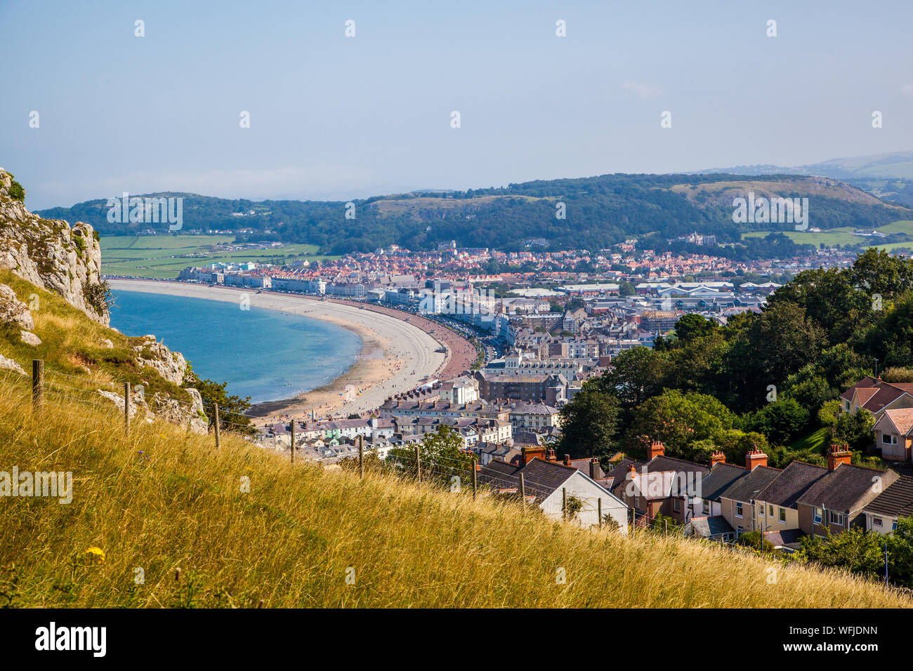 Ariel view from above from the Great Orme of the Victorian holiday ...