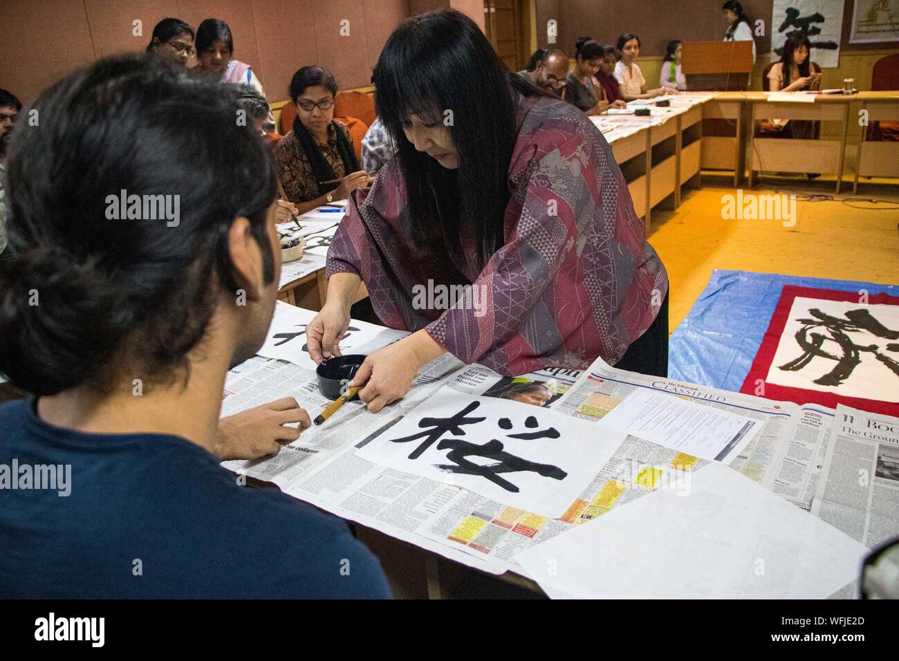 India, 31st August 2019. A calligraphy workshop was organized by the ...