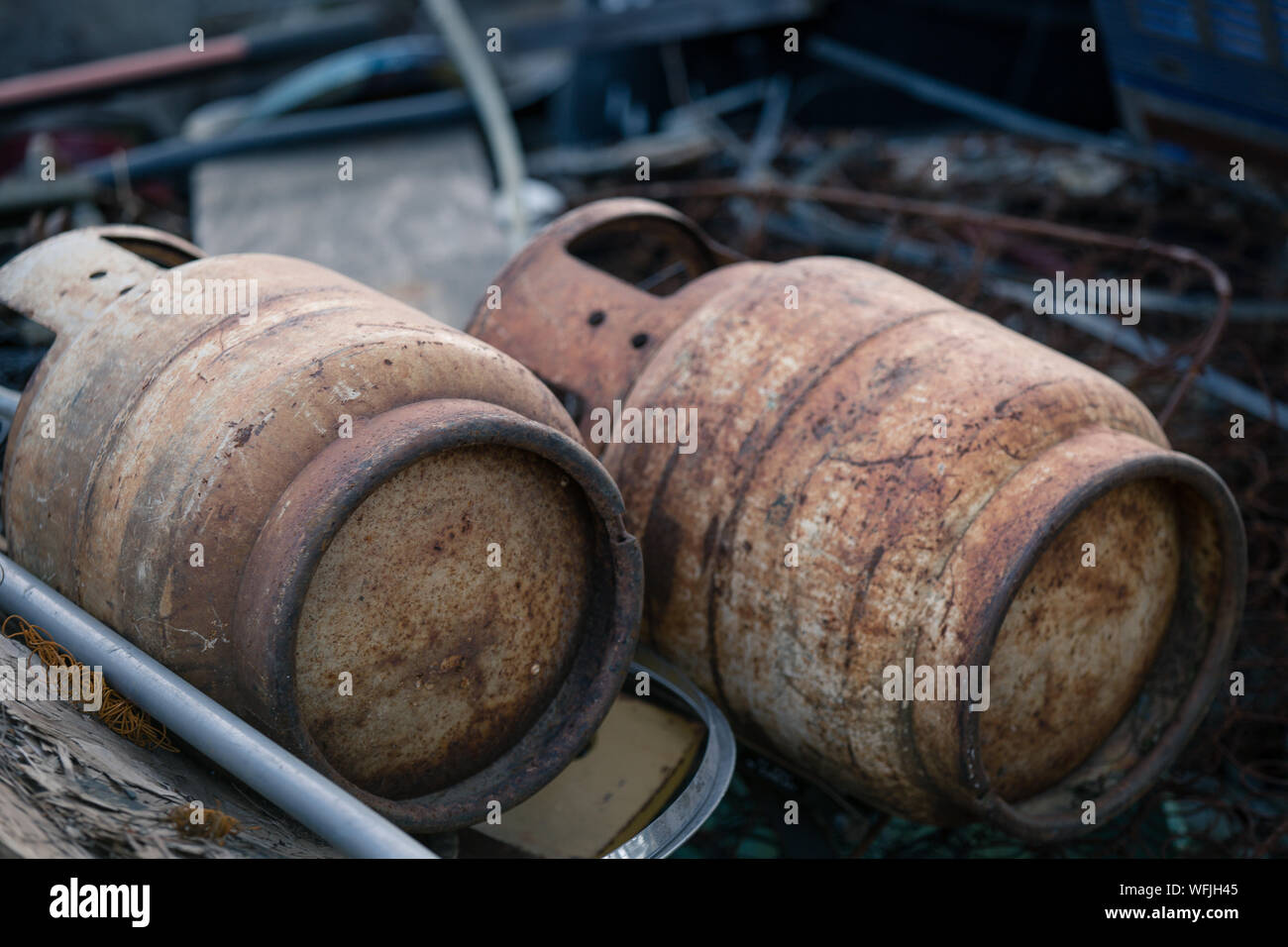 Old gas cylinders hi-res stock photography and images - Alamy