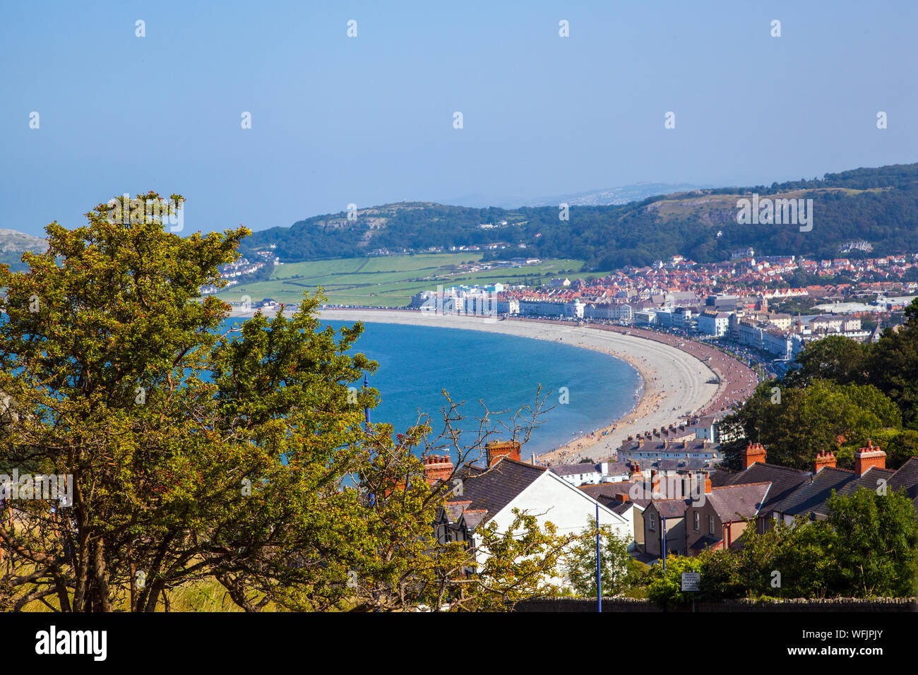 Ariel view from above from the Great Orme of the Victorian holiday ...