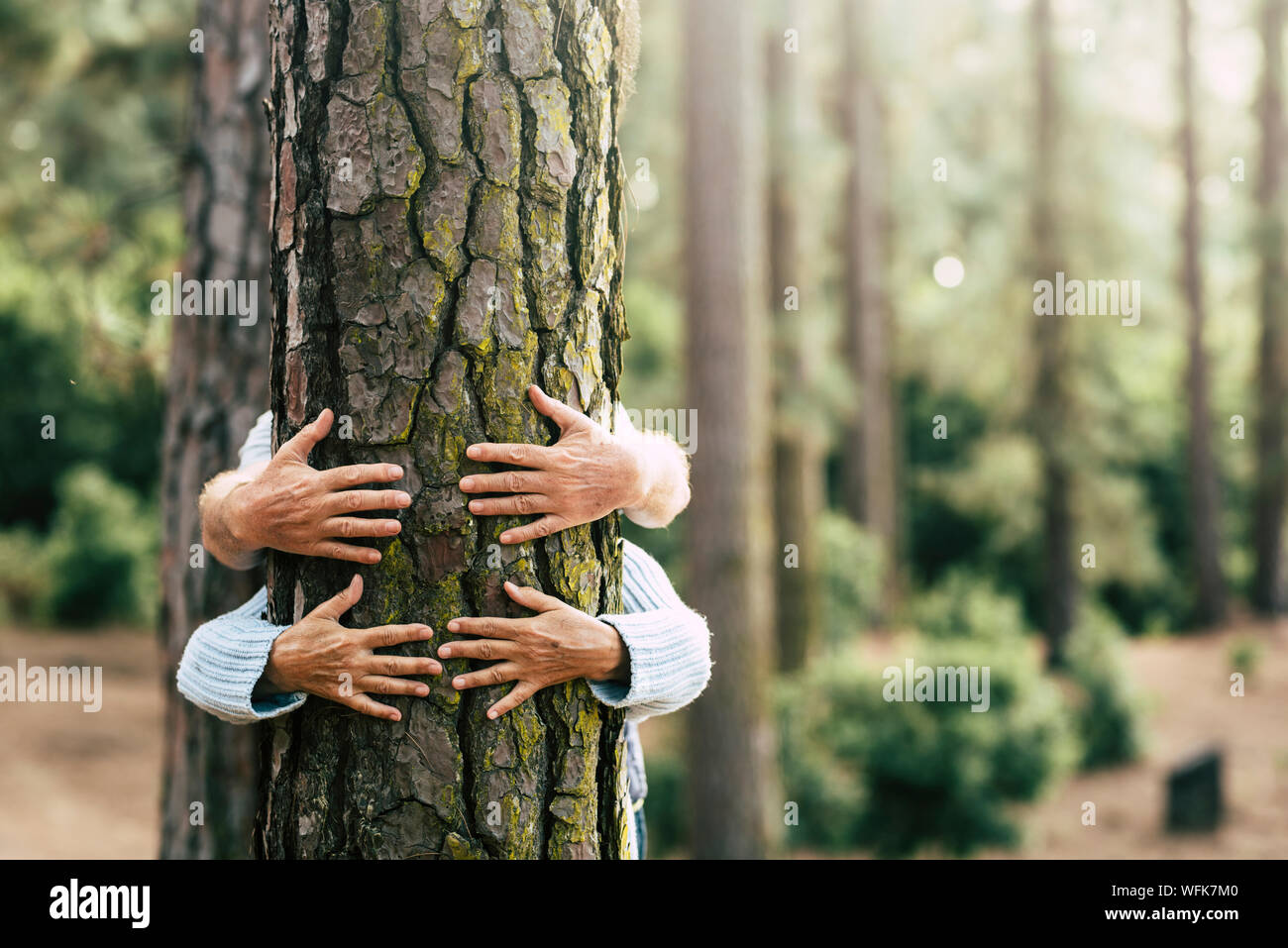 Have care about planet earth and earth's day concept - couple of adult ...