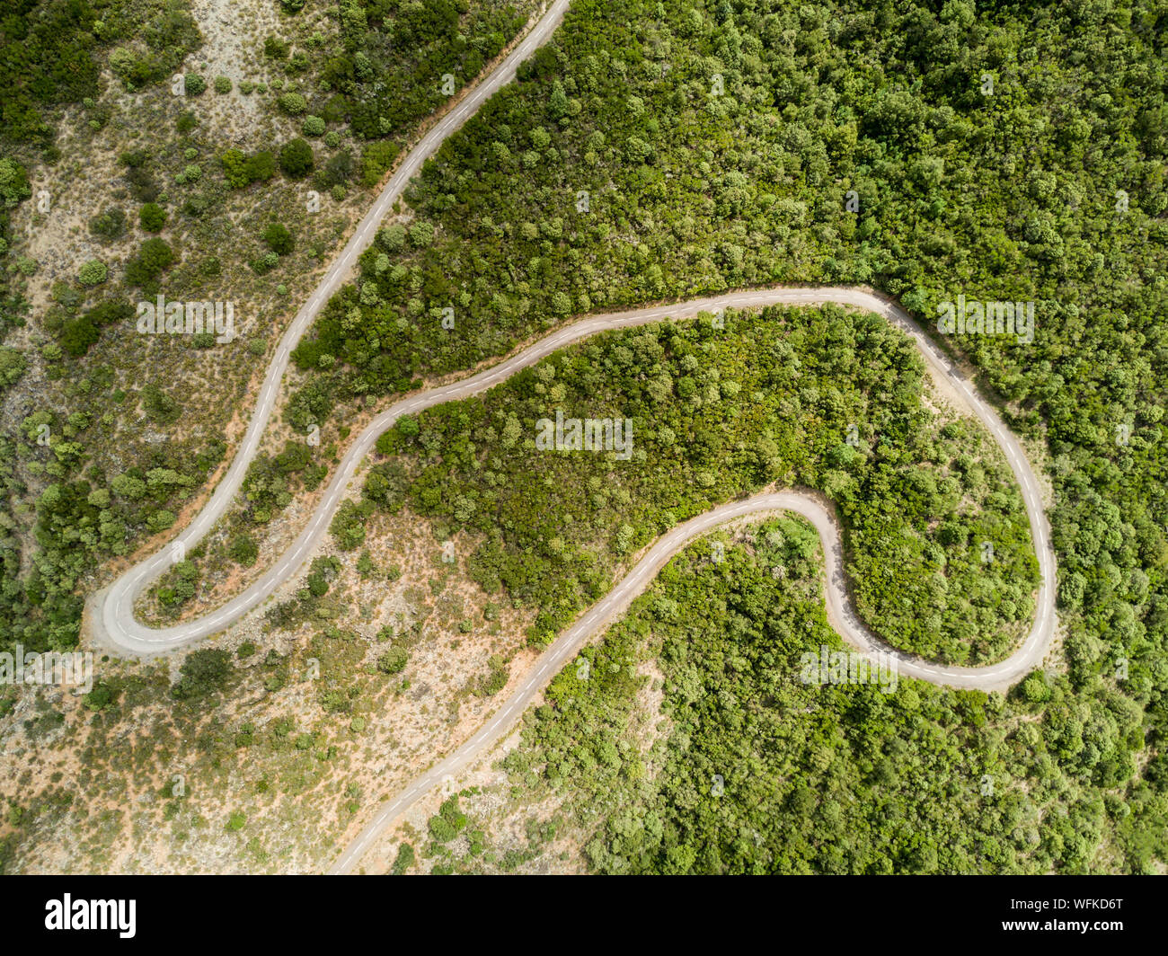 Aerial view the winding road hi-res stock photography and images - Alamy