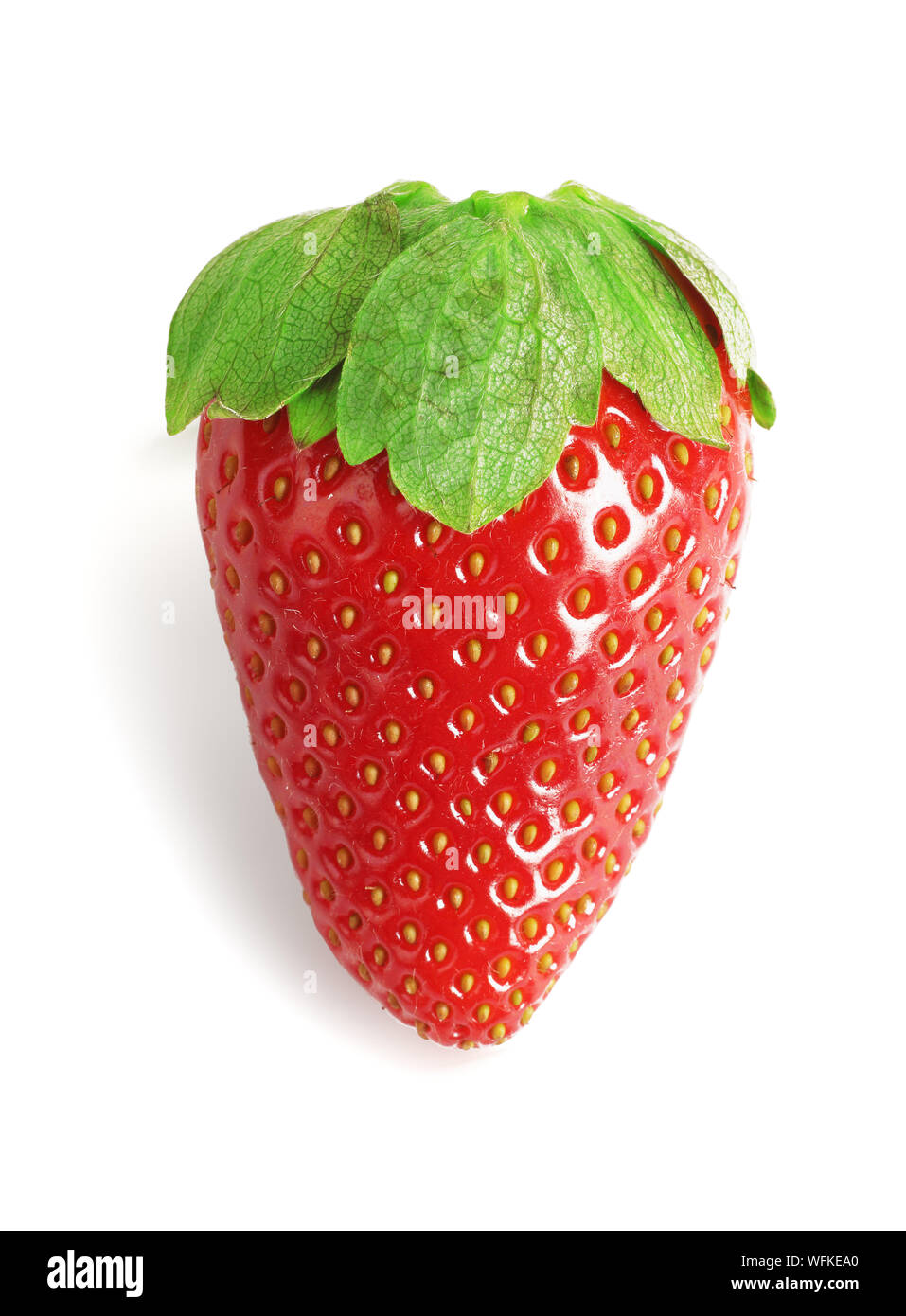 Single Fresh Strawberry on White Background Stock Photo - Alamy