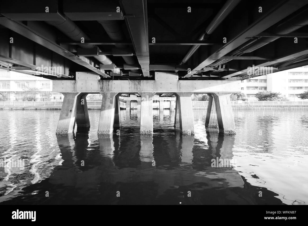 Pipe over river people hi-res stock photography and images - Alamy