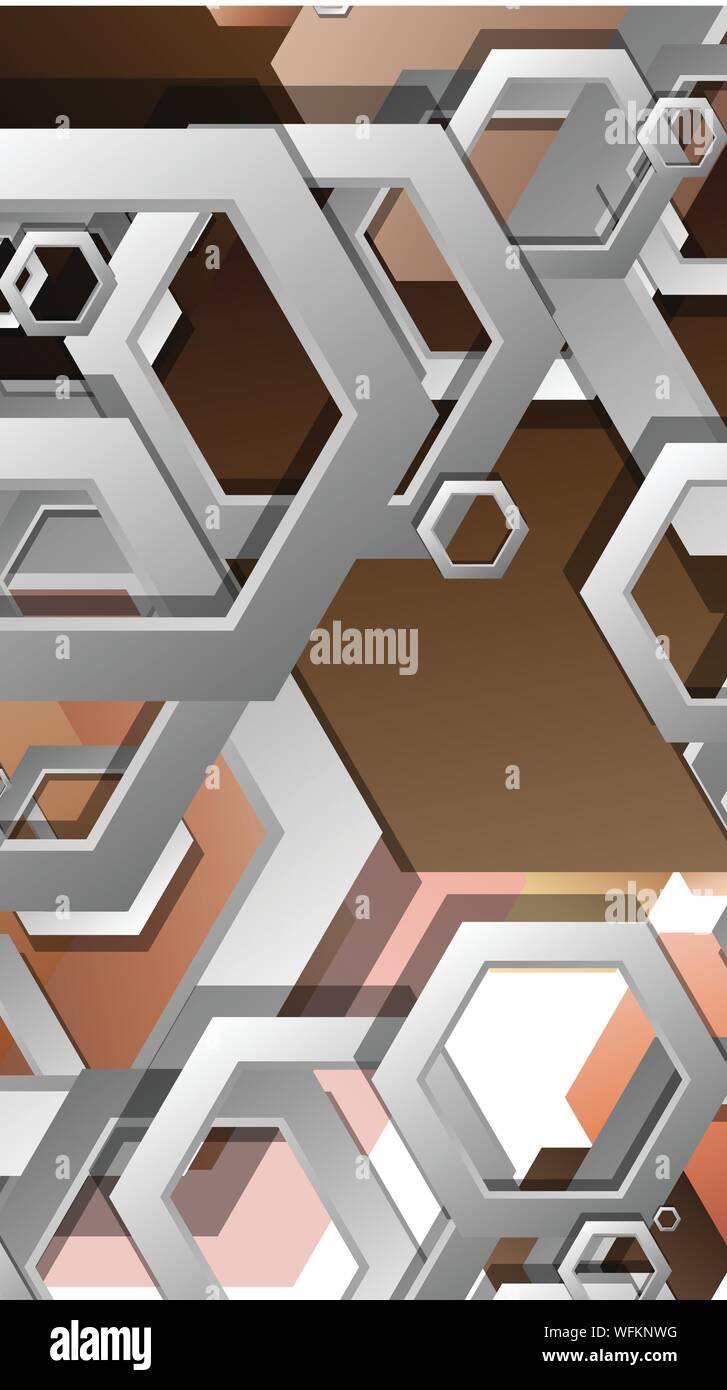 Abstract geometric background with hexagons skin color composition ...