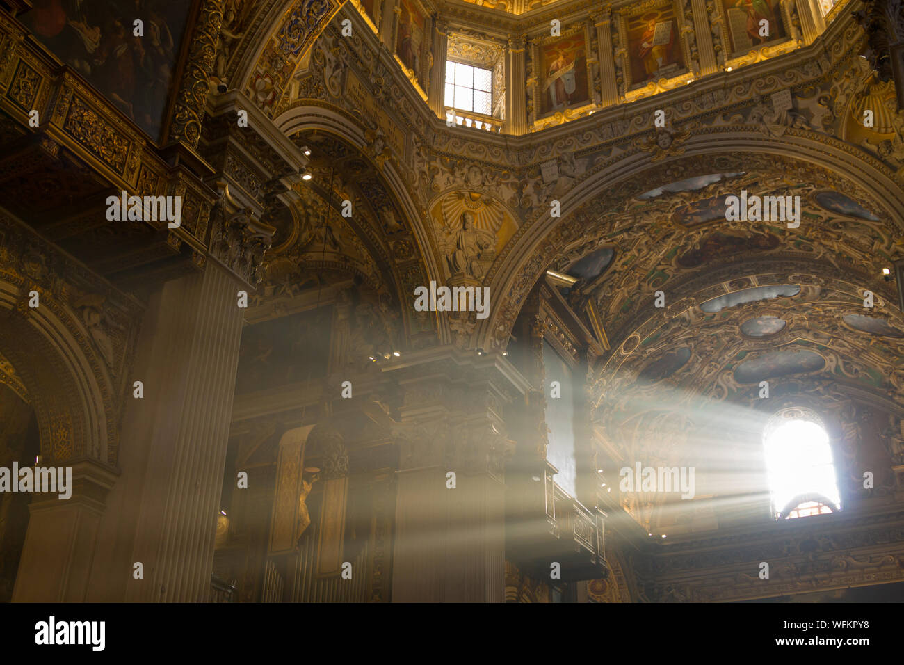 Ray of light through a church window. Mystic concept Stock Photo - Alamy