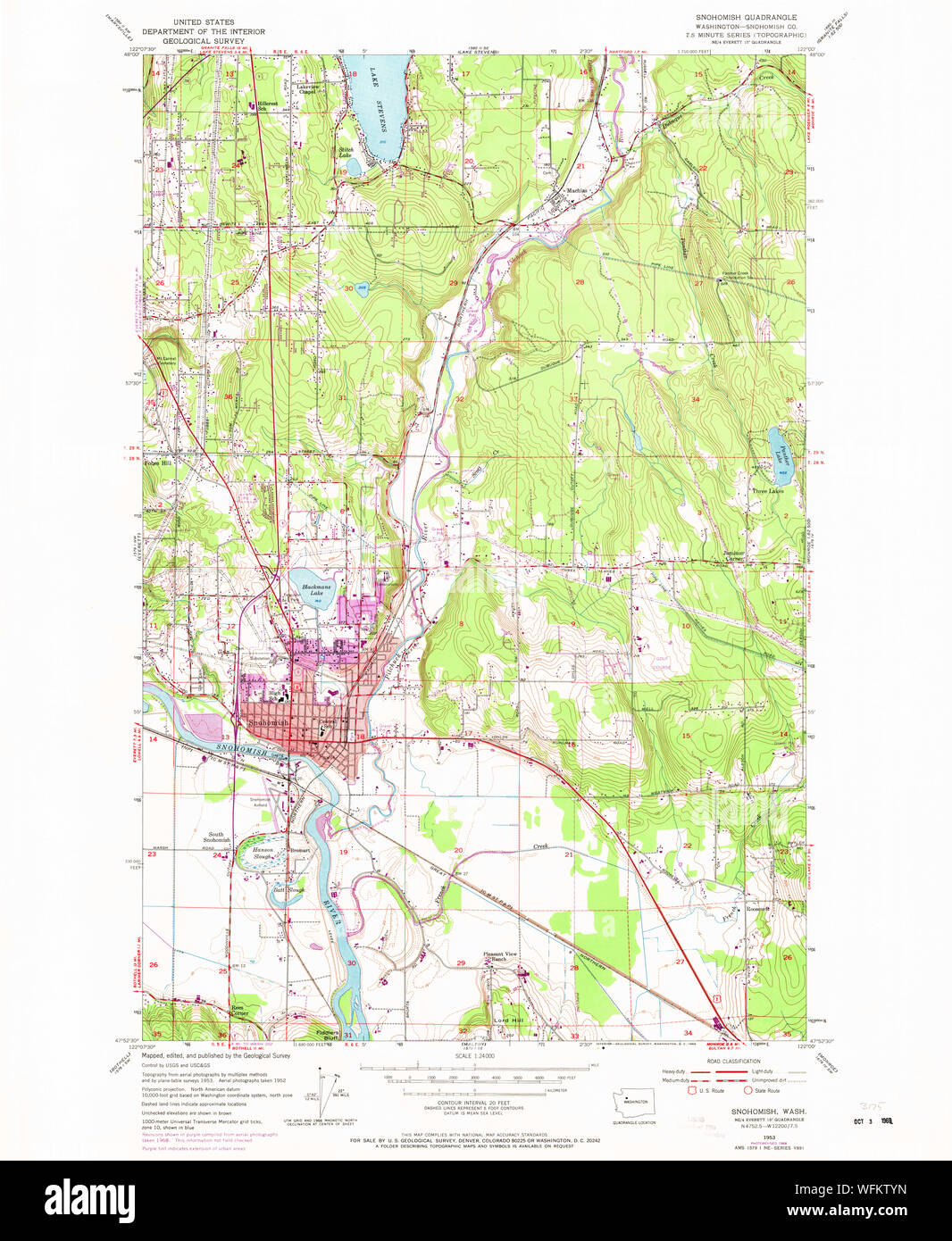 Snohomish map hi-res stock photography and images - Alamy