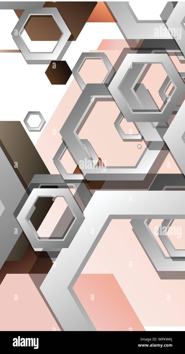 Abstract geometric background with hexagons skin color composition ...