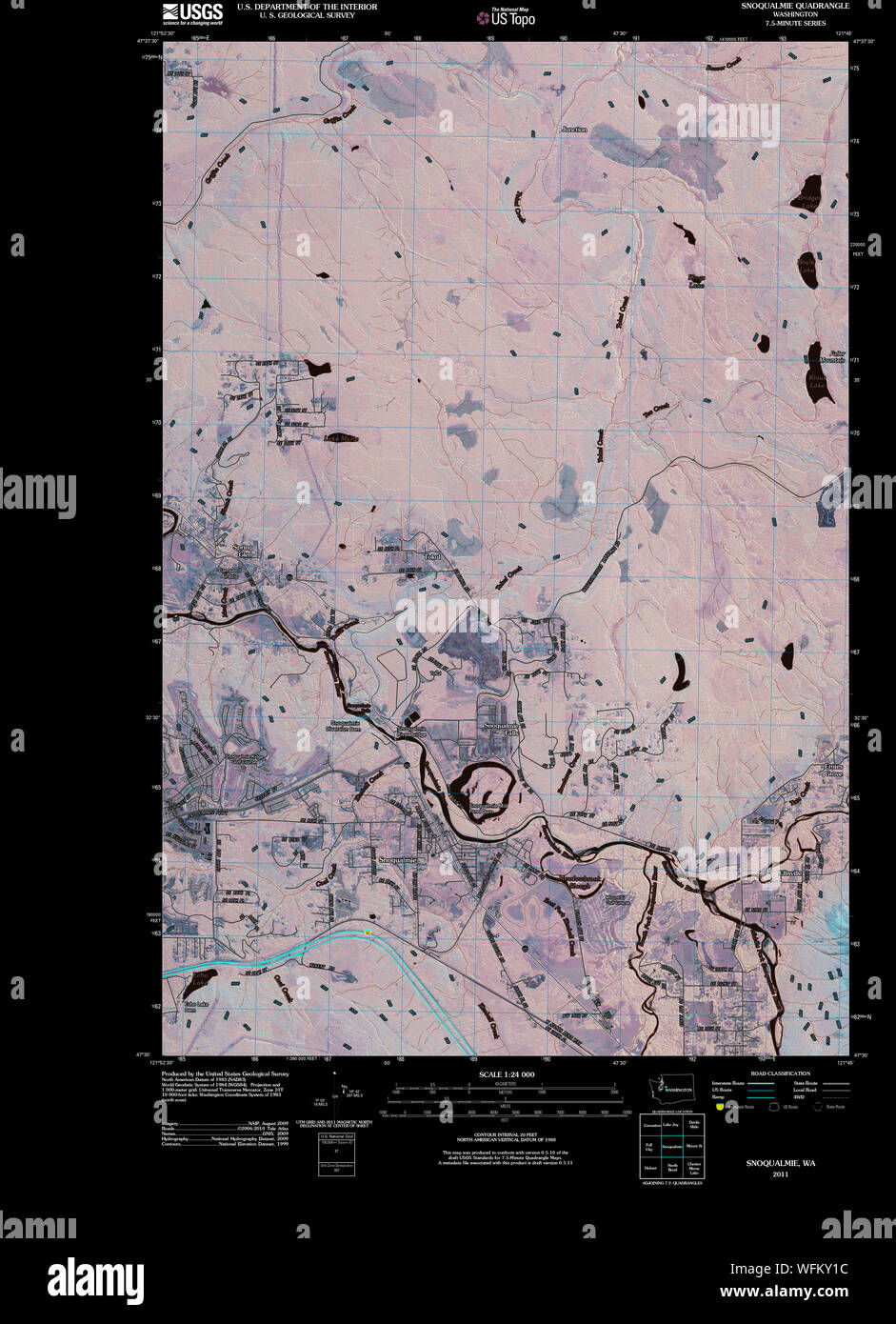Map of snoqualmie washington hi-res stock photography and images - Alamy