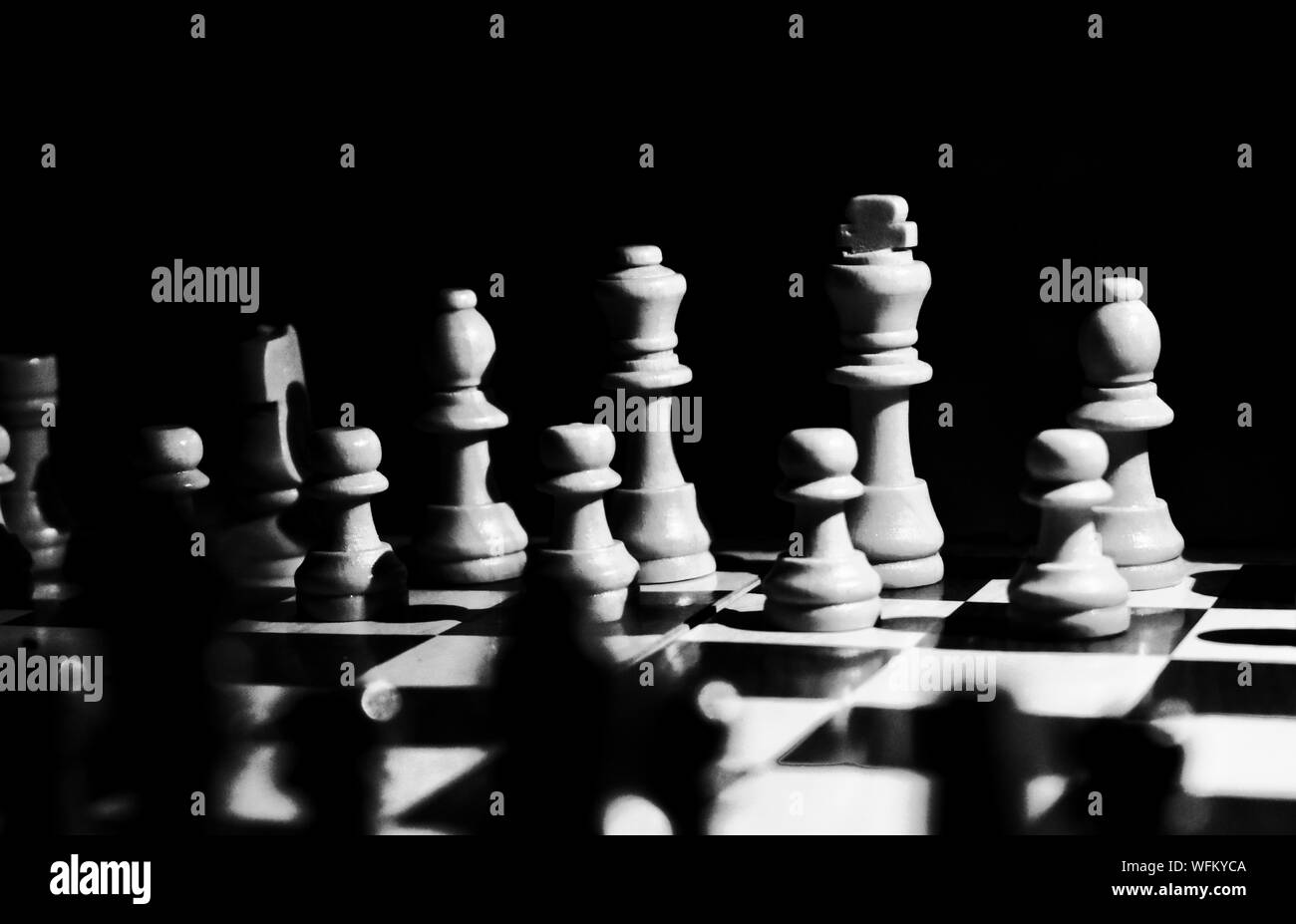 Black chess pieces Black and White Stock Photos & Images - Alamy