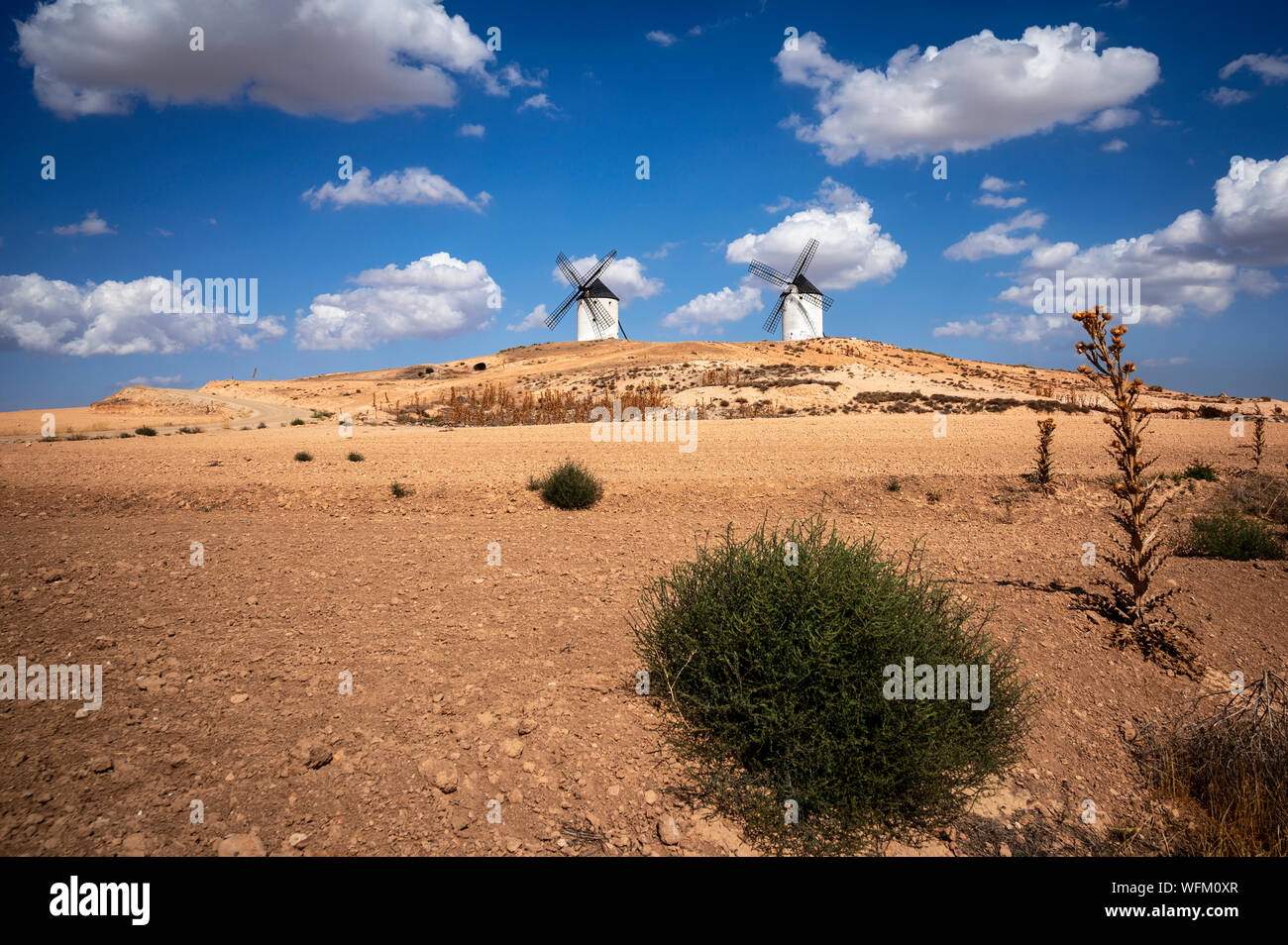 Windmills of Don Quijote in La Mancha Tembleque Spain Stock Photo - Alamy