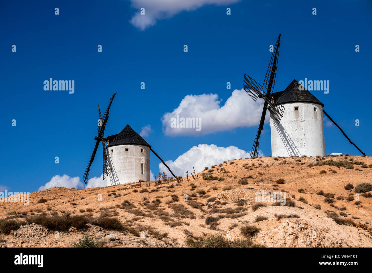 Windmills of Don Quijote in La Mancha Tembleque Spain Stock Photo - Alamy