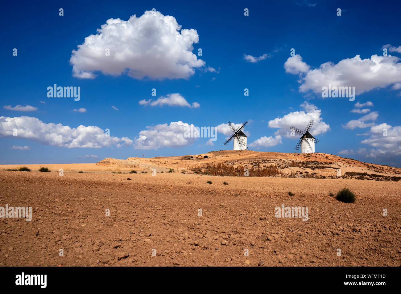 Windmills of Don Quijote in La Mancha Tembleque Spain Stock Photo - Alamy