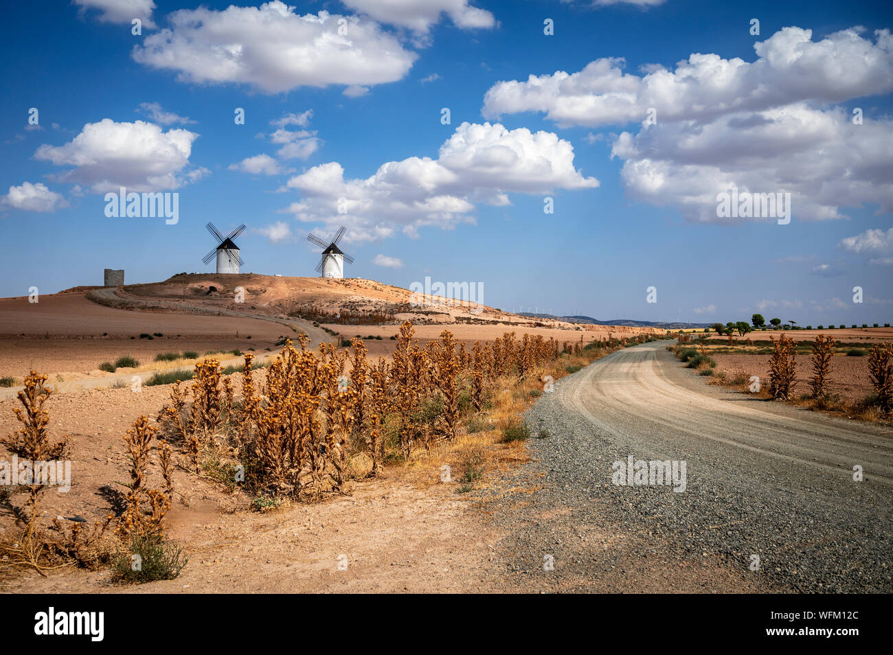 Windmills of Don Quijote in La Mancha Tembleque Spain Stock Photo - Alamy
