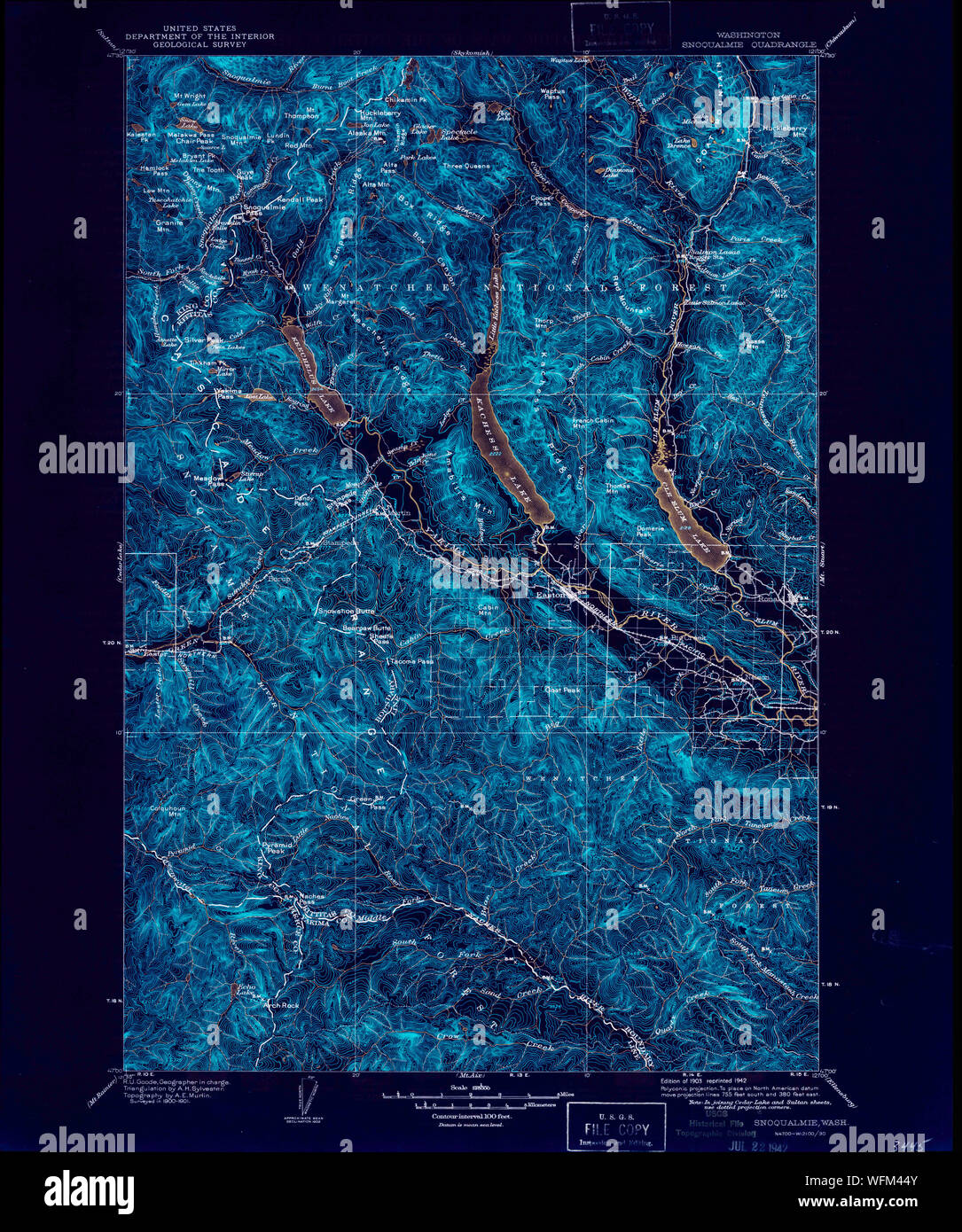 Map of snoqualmie hi-res stock photography and images - Alamy