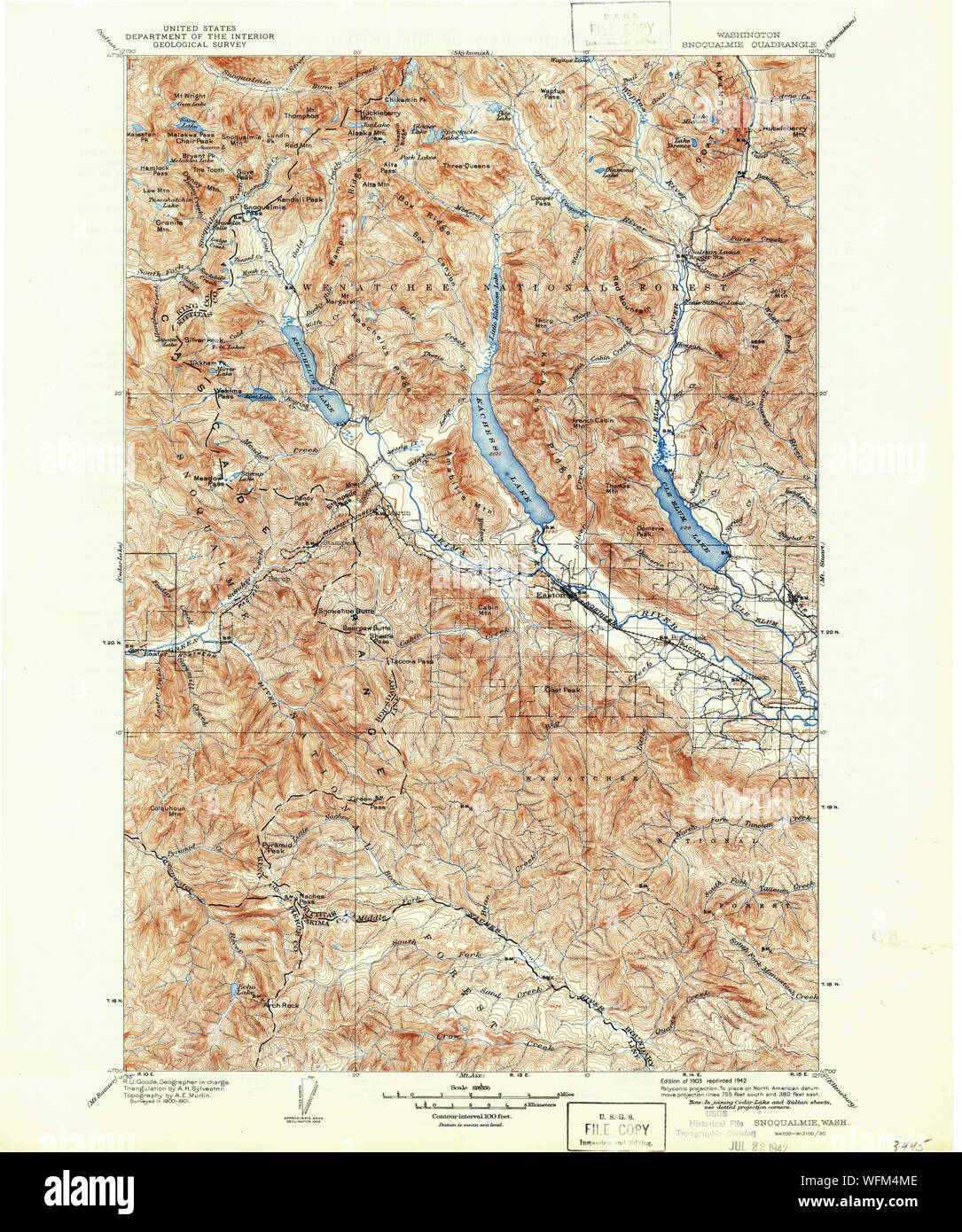 Map of snoqualmie hi-res stock photography and images - Alamy