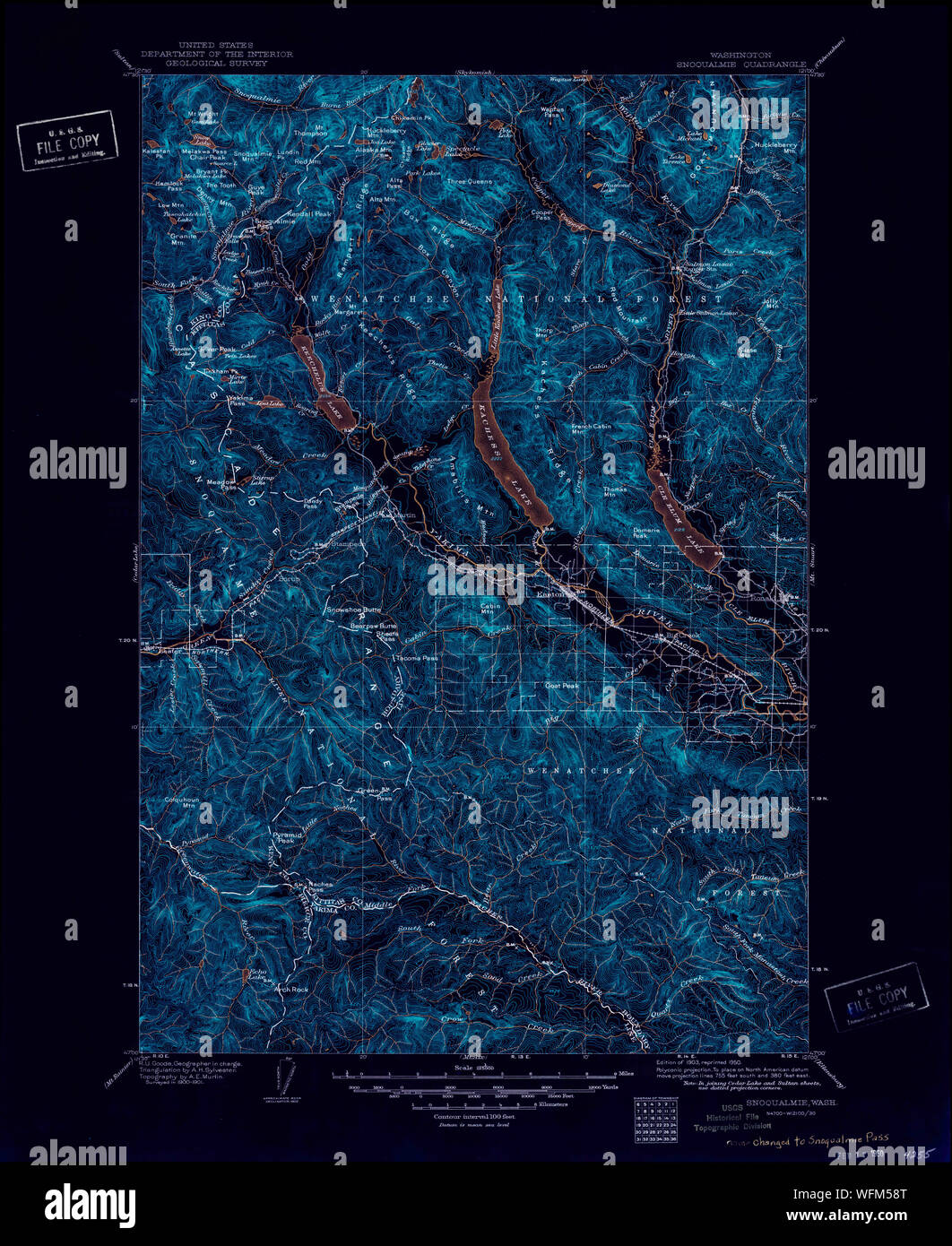Map of snoqualmie hi-res stock photography and images - Alamy