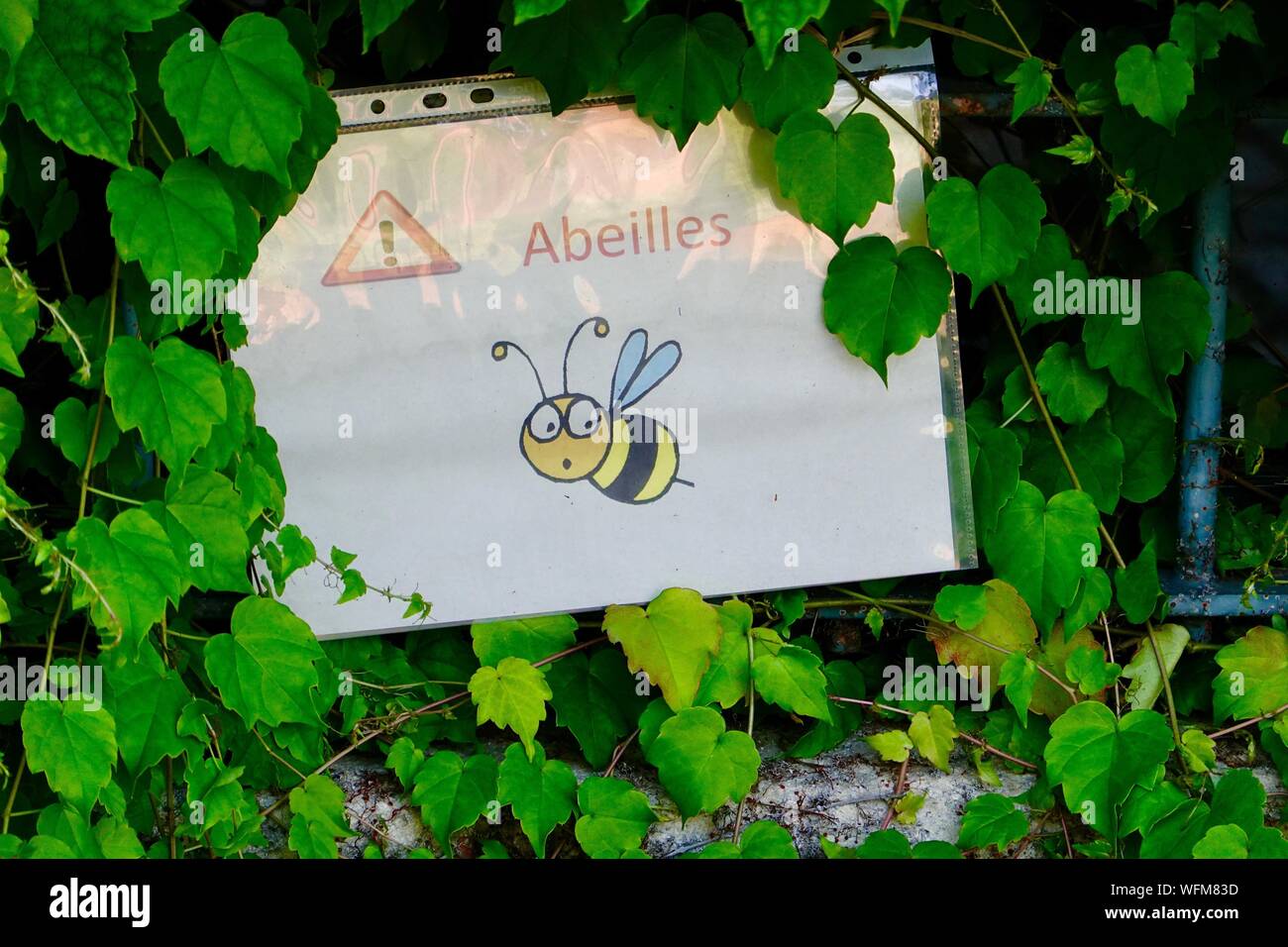 Warning sign bees hi-res stock photography and images - Alamy