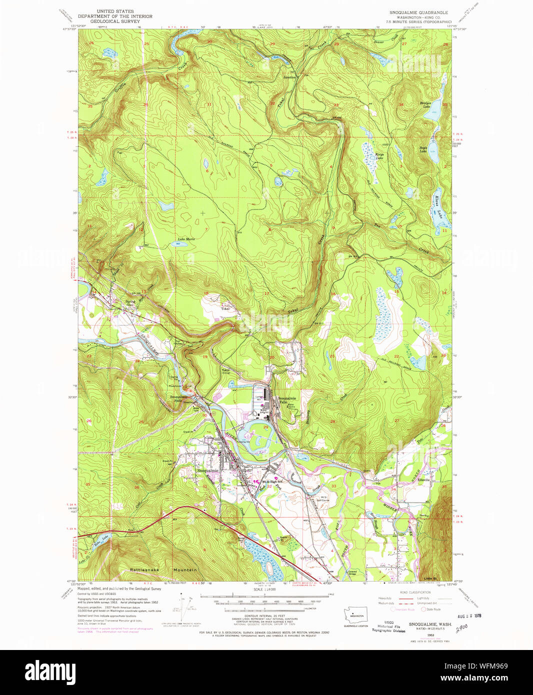 Map of snoqualmie washington hi-res stock photography and images - Alamy