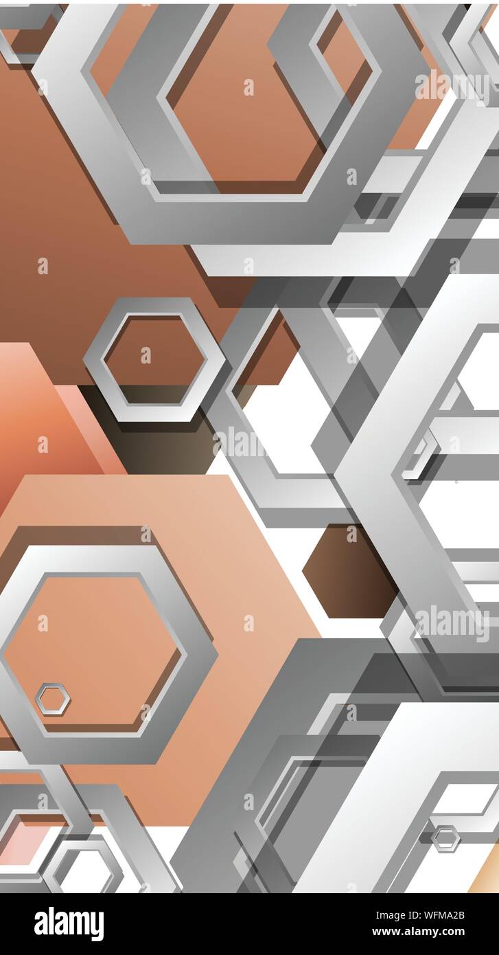Abstract geometric background with hexagons skin color composition ...