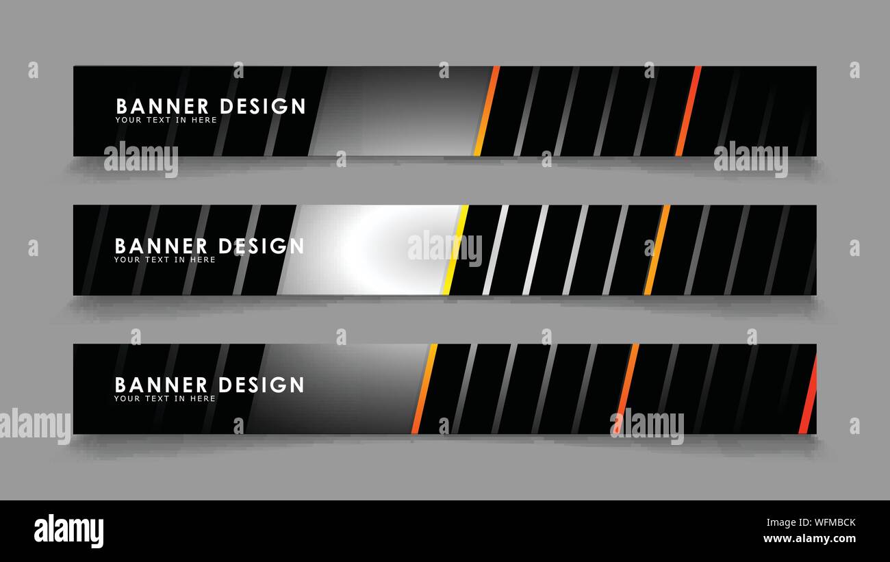 Abstract banner design with color gradient line style vectors Stock ...