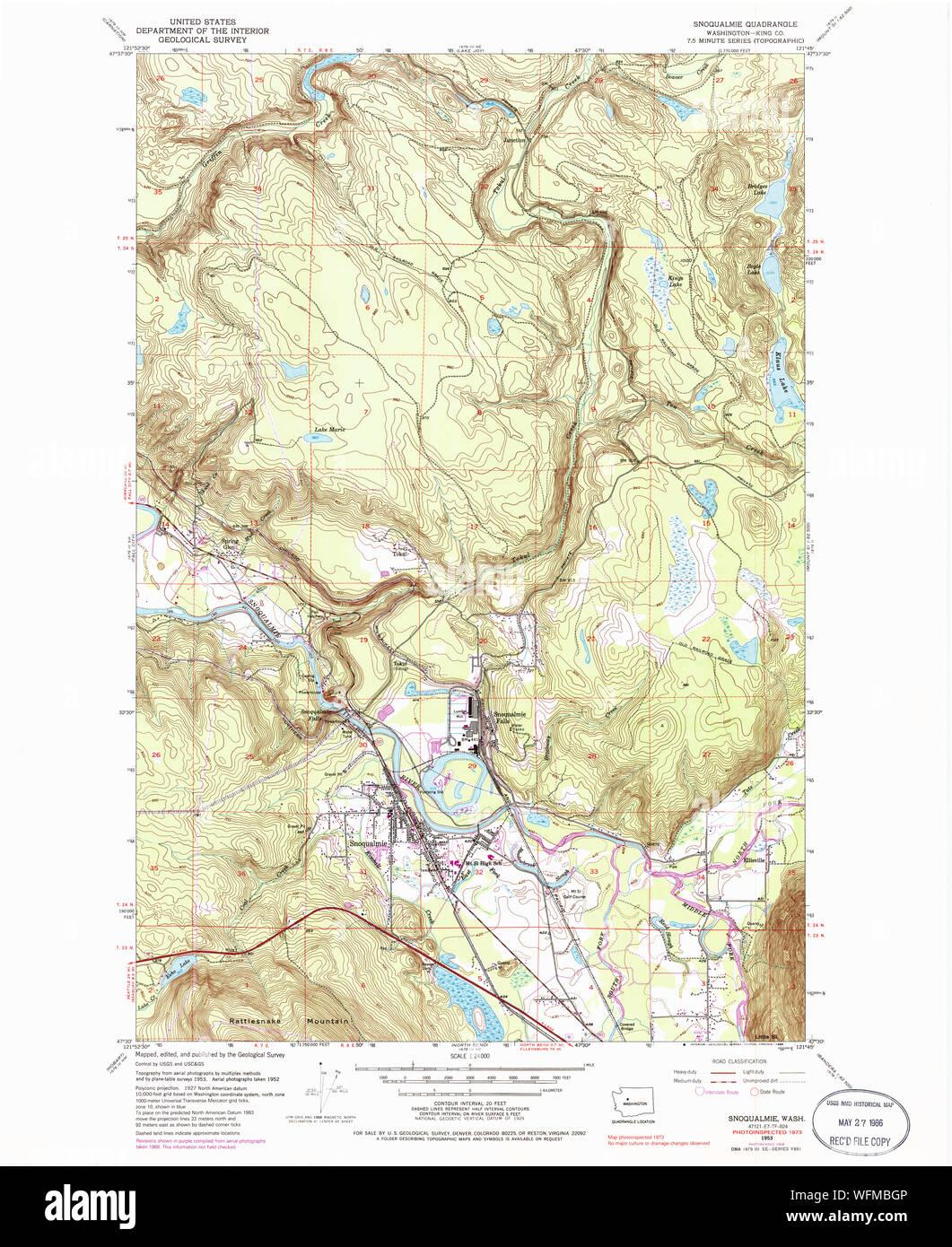 Map of snoqualmie Cut Out Stock Images & Pictures - Alamy