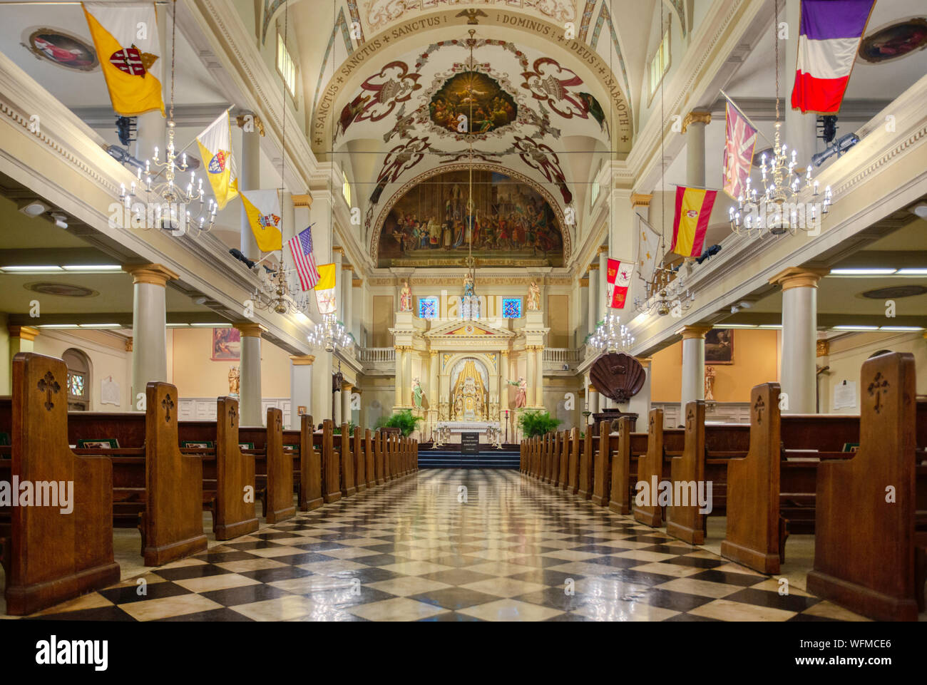 Interior of St Louis Cathedral in Jackson Square New Orleans Stock ...
