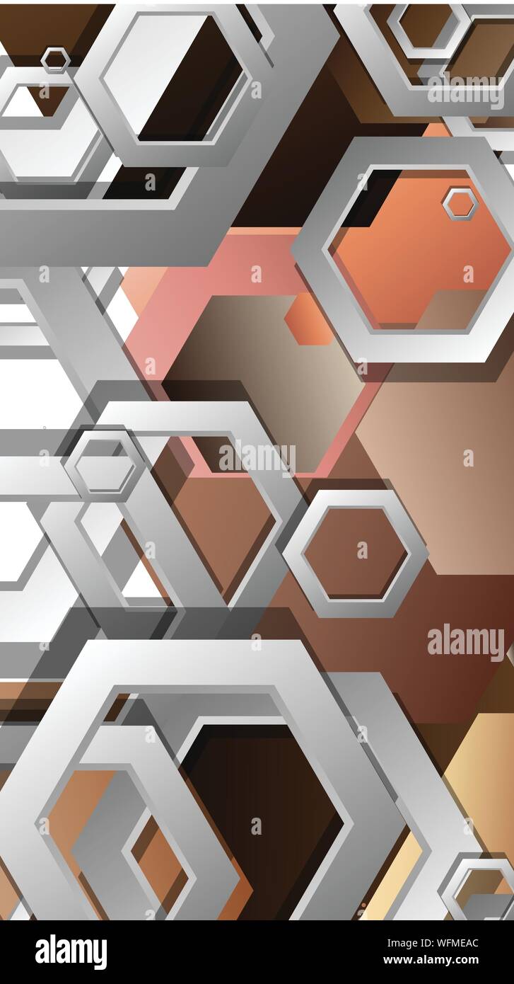 Abstract geometric background with hexagons skin color composition ...