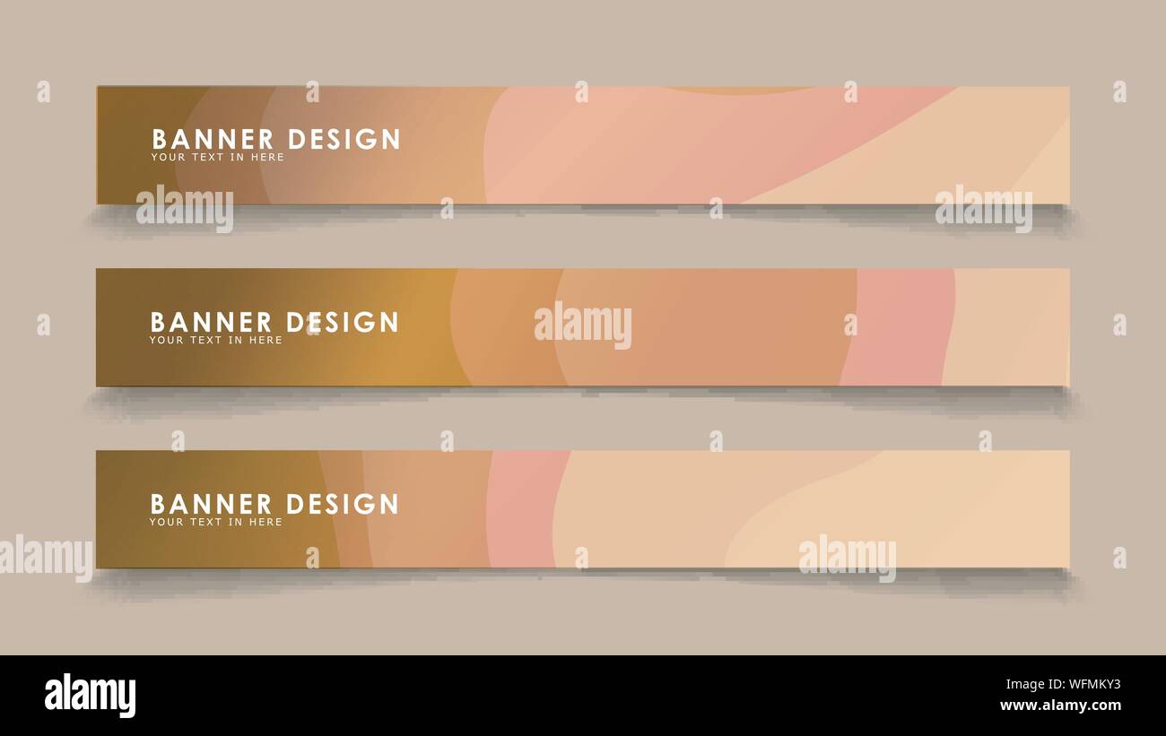 Design abstract banners with wave vectors and wood color gradients ...