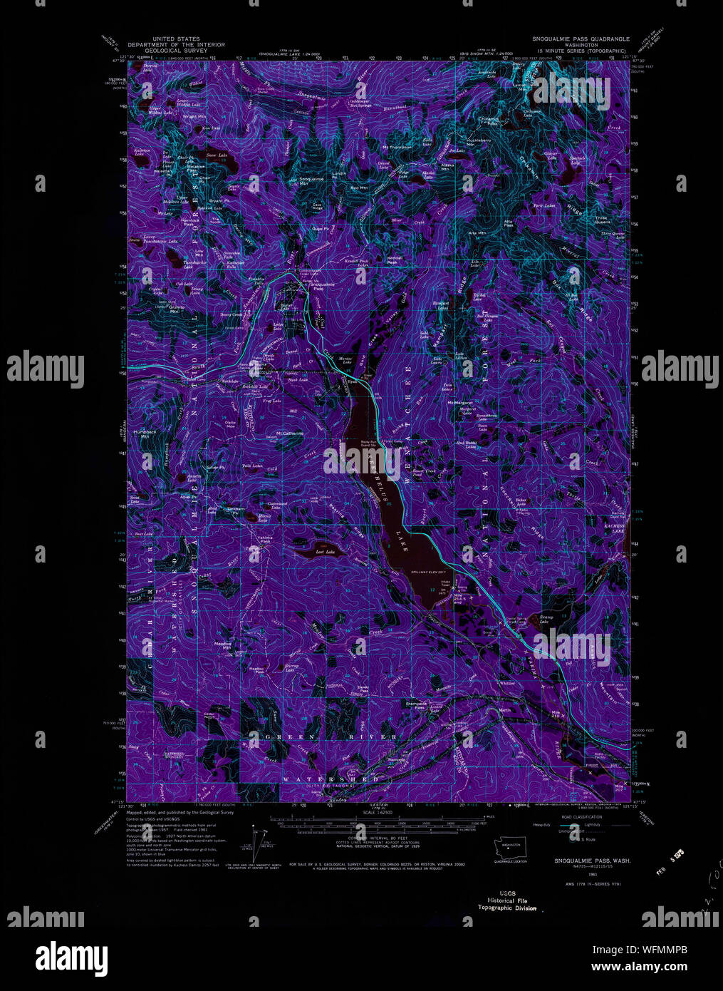 Map of snoqualmie hi-res stock photography and images - Alamy