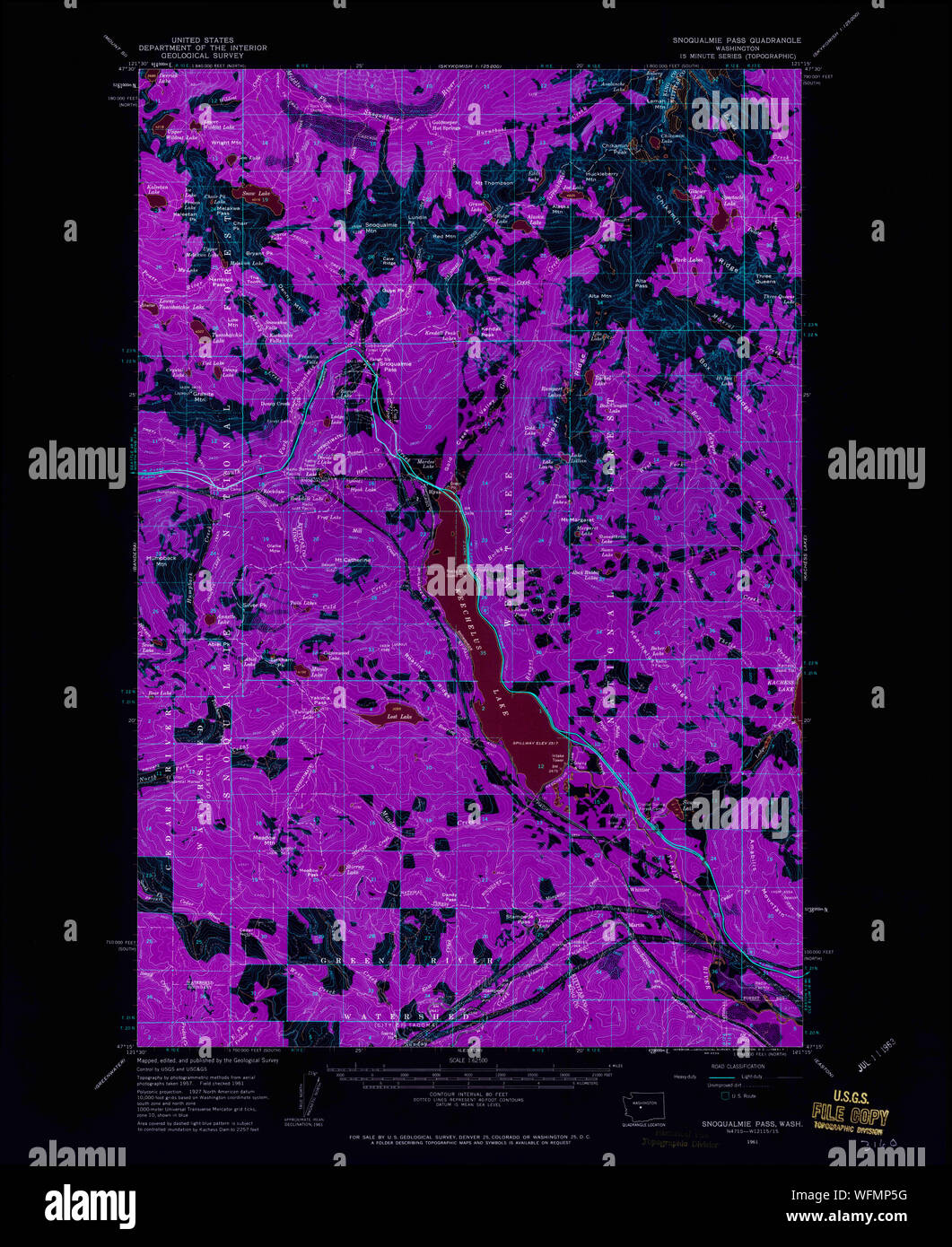 Map of snoqualmie hi-res stock photography and images - Alamy