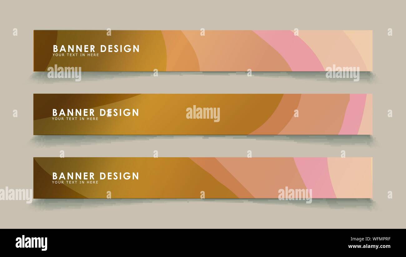 Design abstract banners with wave vectors and wood color gradients ...