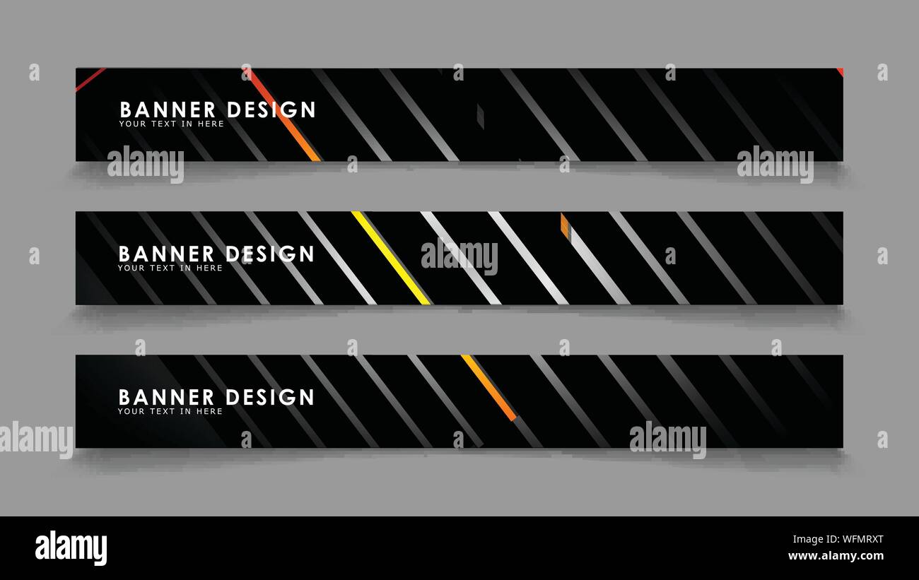 Abstract banner design with color gradient line style vectors Stock ...