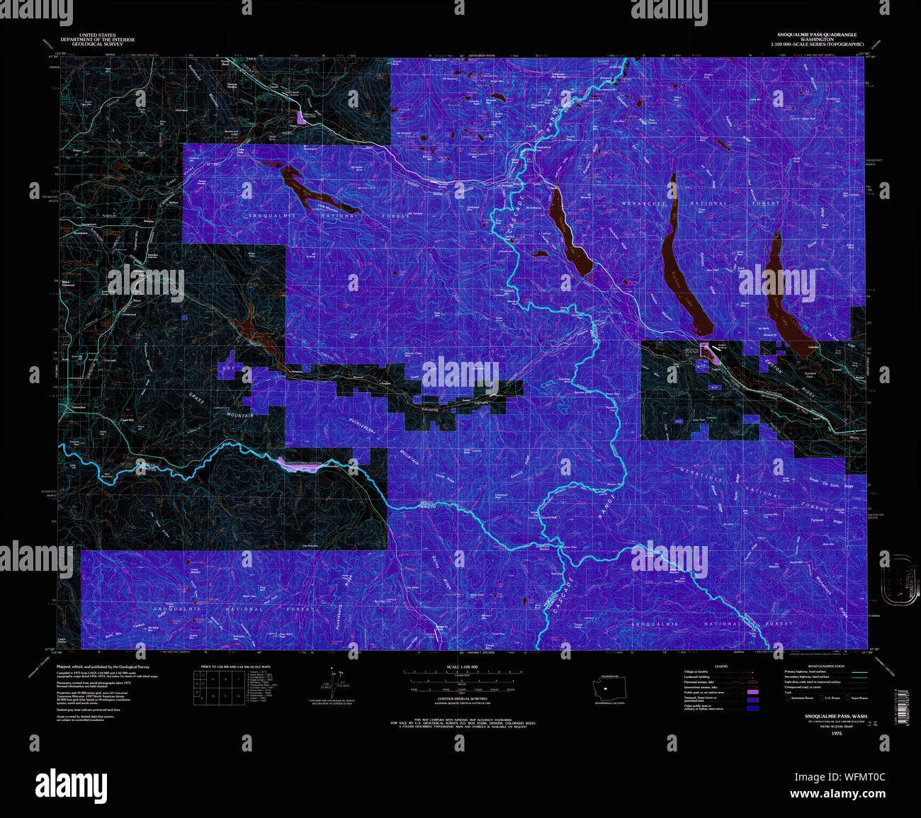 Map of snoqualmie hi-res stock photography and images - Alamy