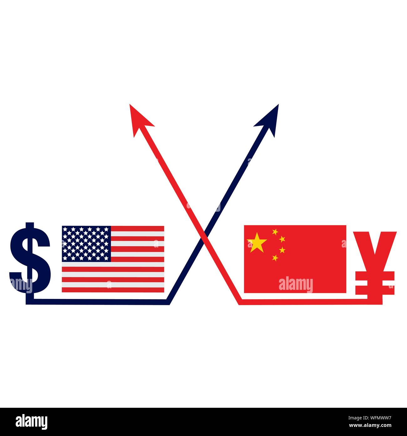 trade war background with some special objects, vector illustration ...