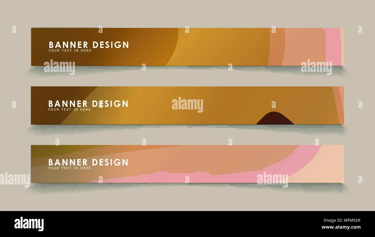 Design abstract banners with wave vectors and wood color gradients ...