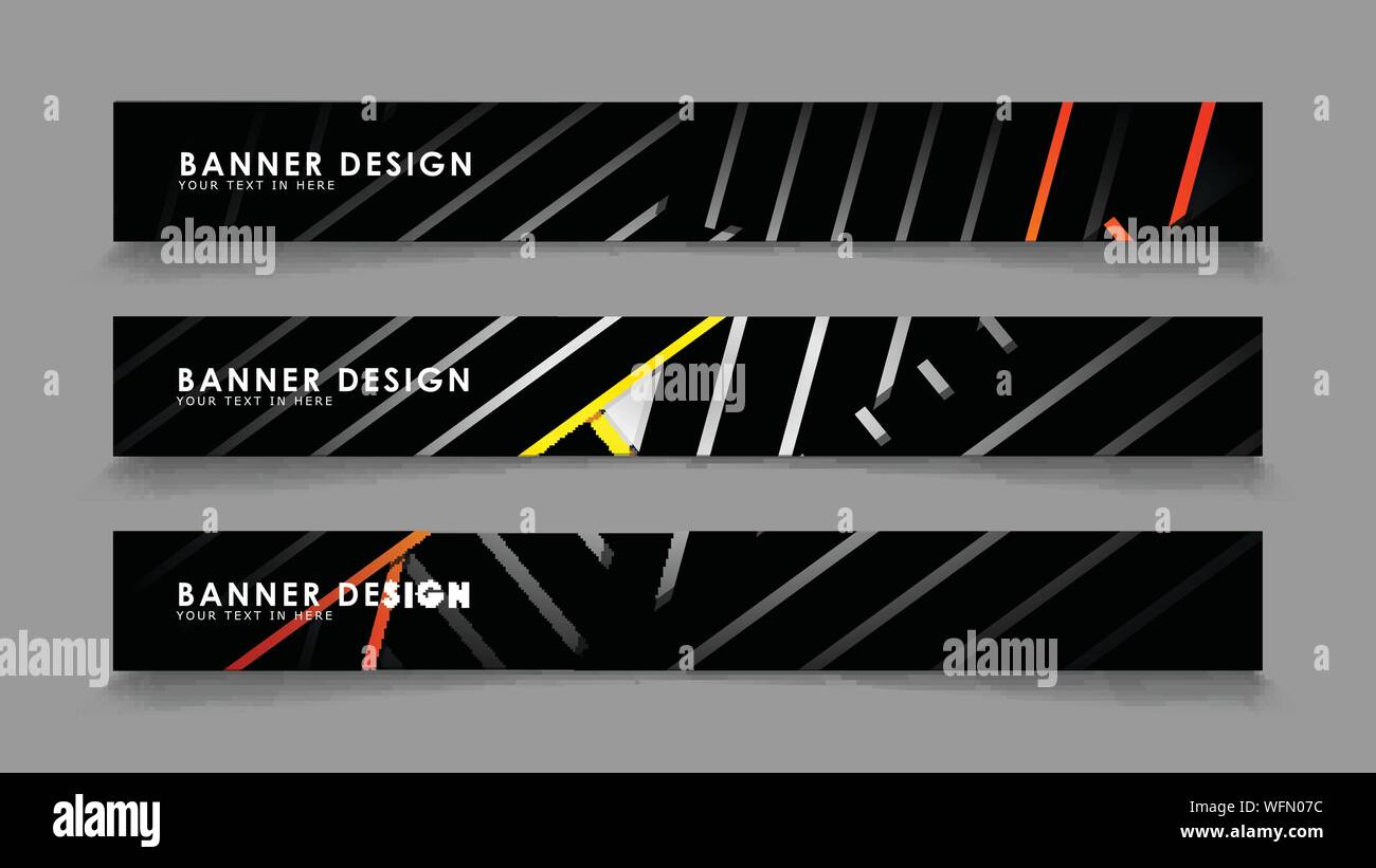 Abstract banner design with color gradient line style vectors Stock ...